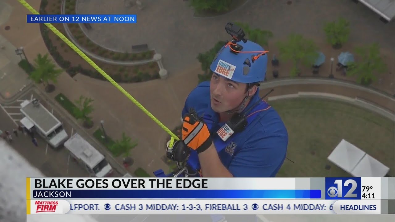 WJTV's Blake Levine goes Over the Edge - YouTube