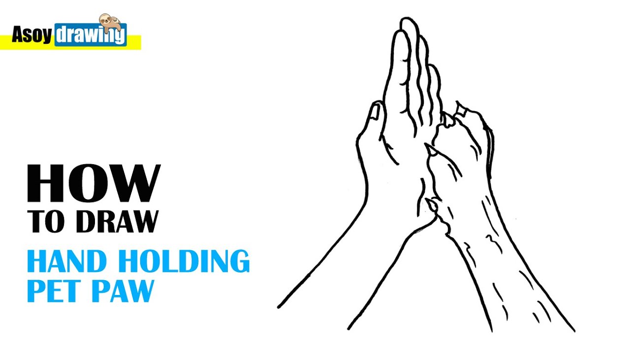 How to Draw Hand Holding Pet Paw - YouTube