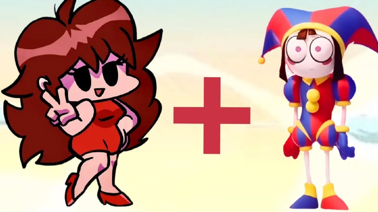FNF Girlfrien + POMNI=? |FNF animations |Amazing Digital Circus - YouTube