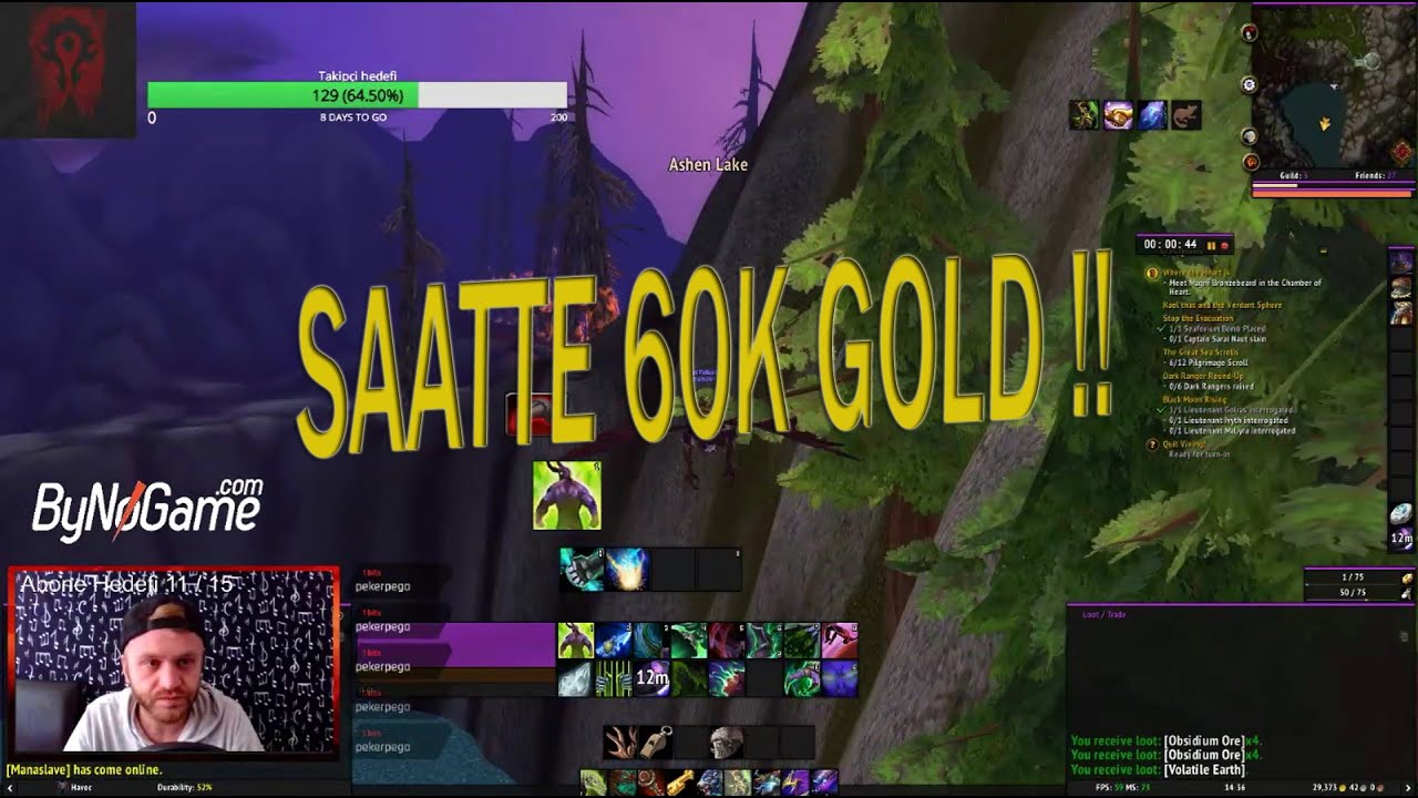 9.0 Prepatch Gold Farm - Mining Obsidium Bar - Türkçe World of Warcraft ...