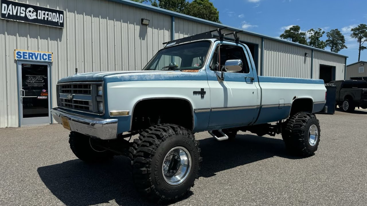 Patina finish squarebody K20 on boggers headed to play on the beach w ...
