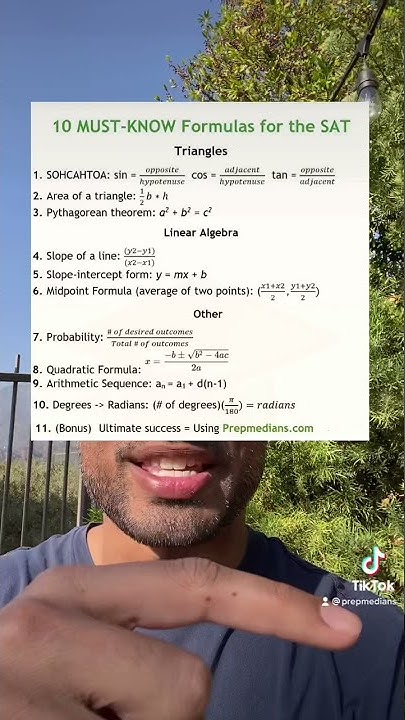 MUST-KNOW SAT MATH FORMULAS! - YouTube