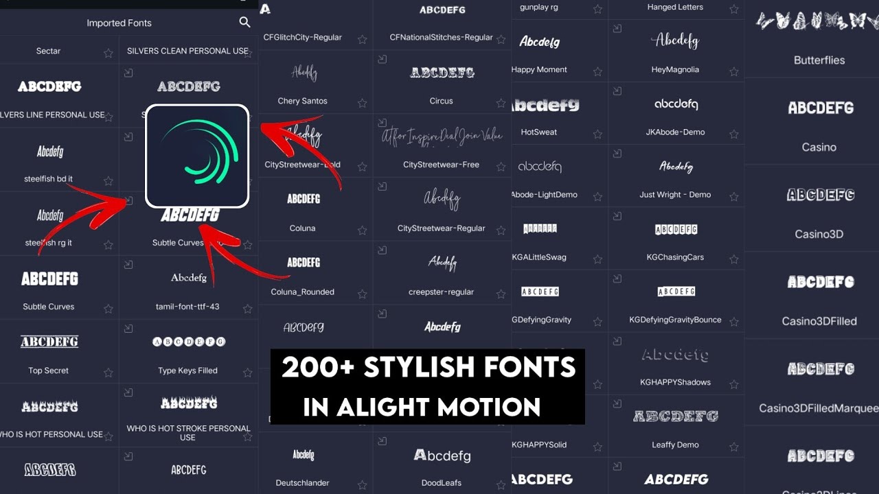 Top 200+ Trending Fonts in Alight Motion | Add Custom Fonts in Alight ...
