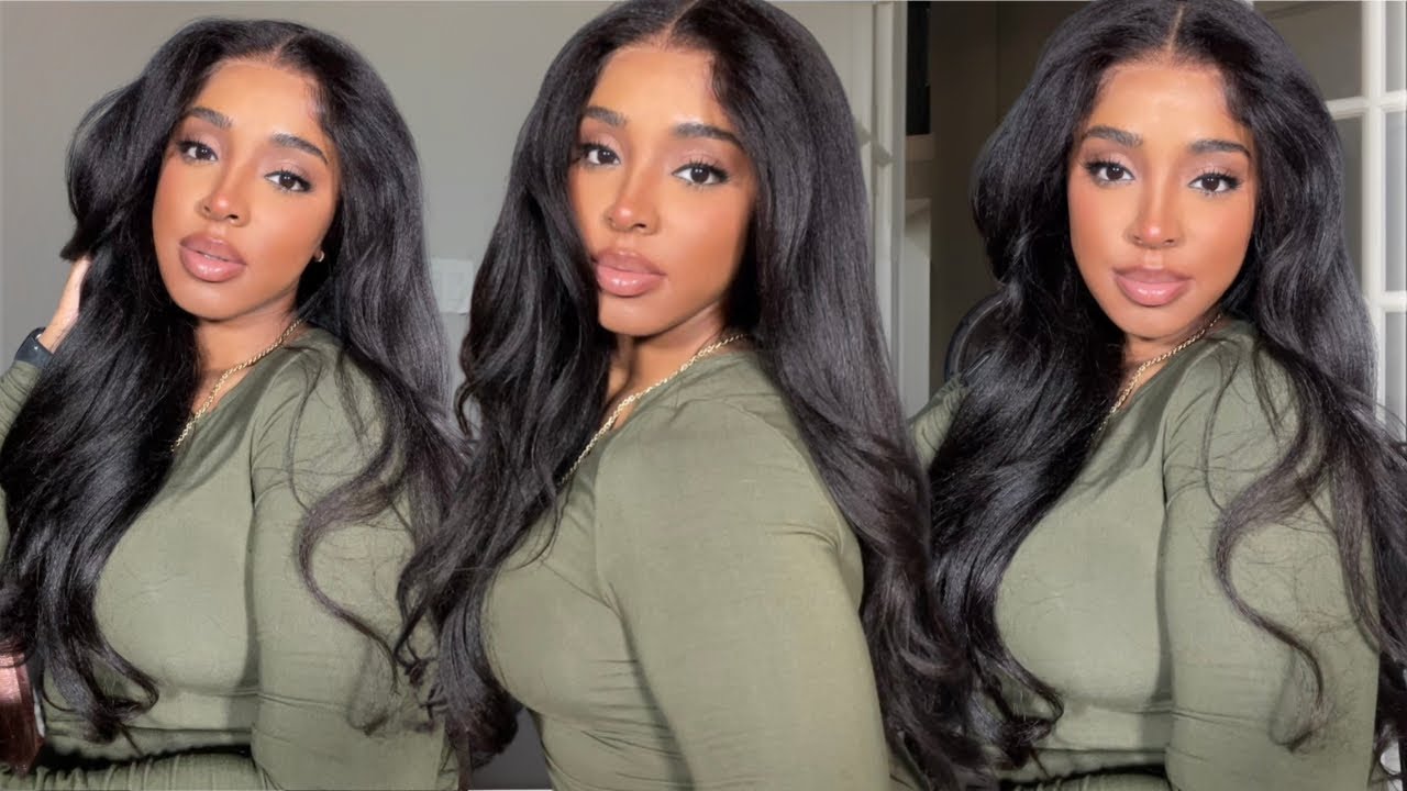 The Most Natural Yaki Straight Glueless Wig! 24inch Affordable wig Ft ...