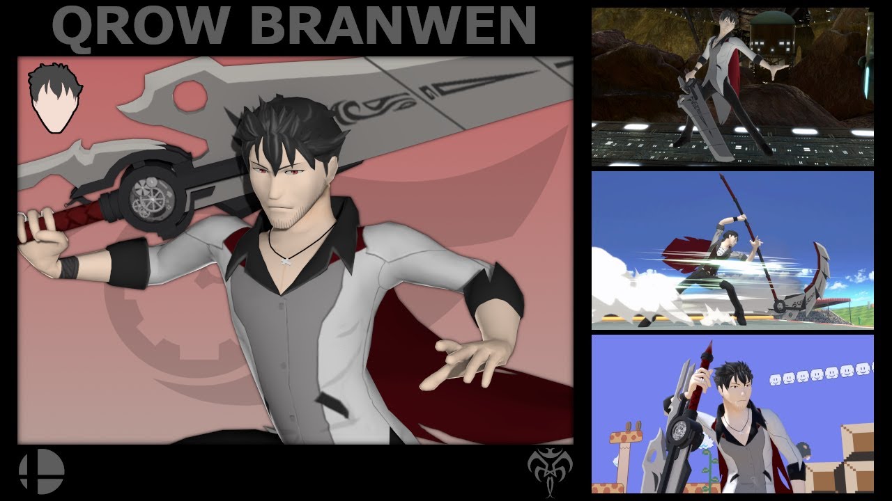 QROW BRANWEN (RWBY) - Super Smash Bros. Ultimate Skin Mod Gameplay ...
