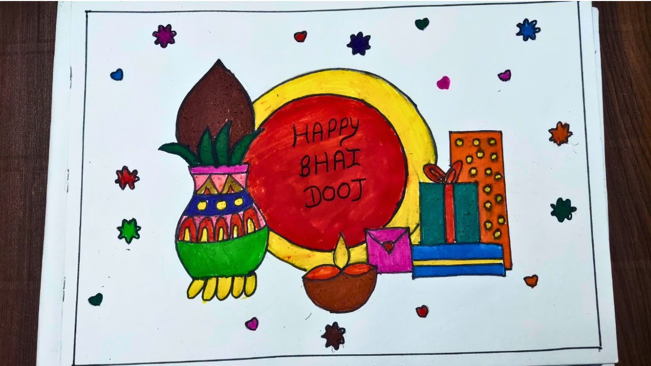 How To Draw Easy Bhai Dooj Drawing | Easy Bhai Dooj Chitra | Easy Bhai ...