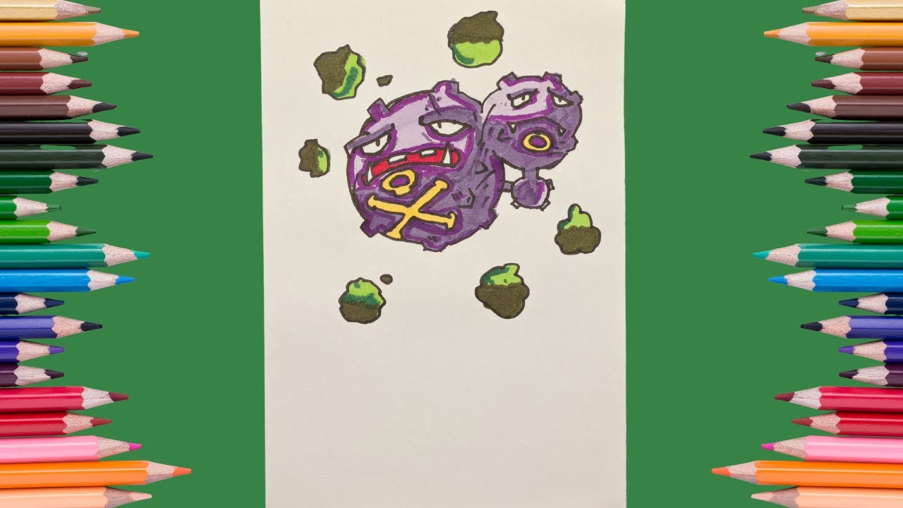 Pokémon - Weezing - drawing and coloring - YouTube