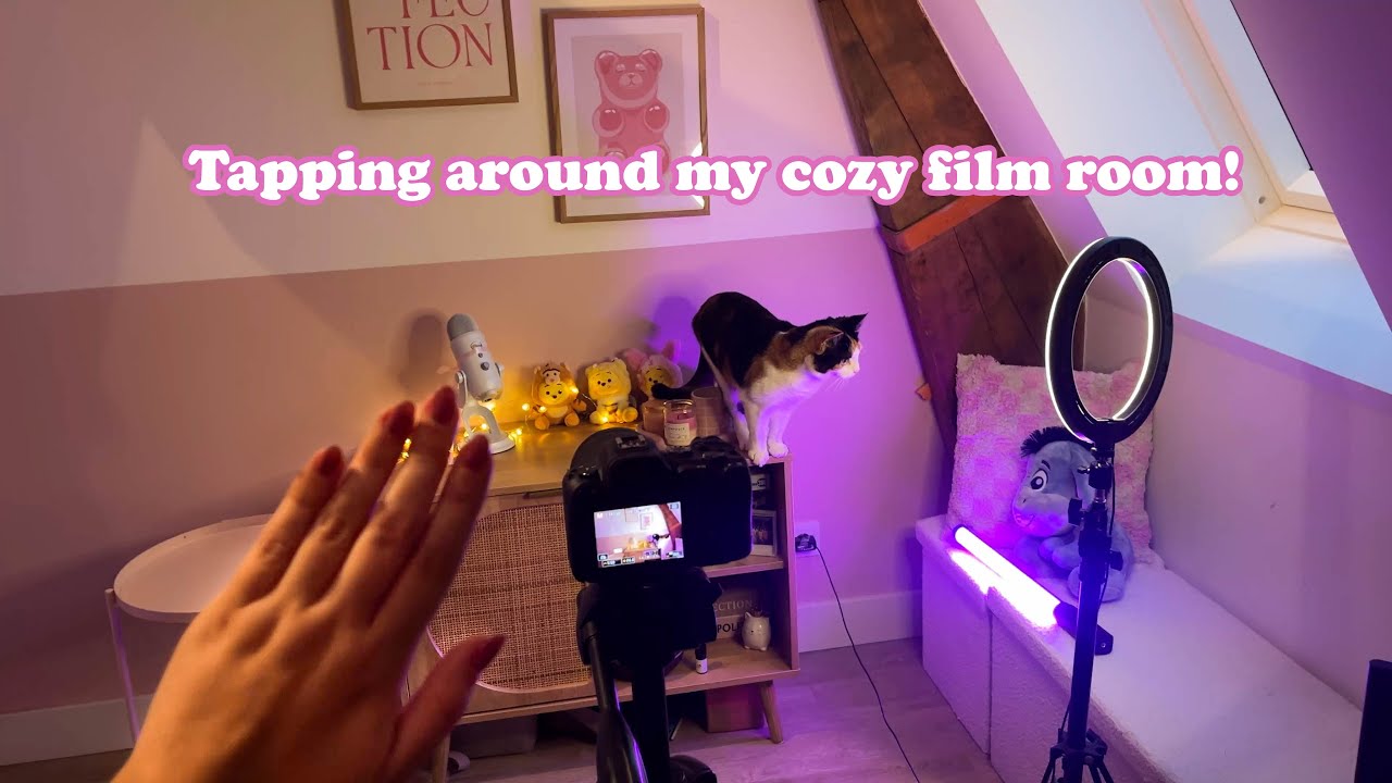 ASMR Tapping Around My Cozy Film Room 🌸 - YouTube