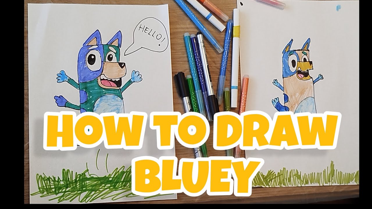 💙 lesson for Your Kids - Step by step we learn to Draw Bluey! 🐶 - YouTube