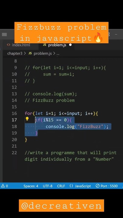 Fizz Buzz Problem In Javascript Js Coding Javascripttutorial Learnjs Javascipt