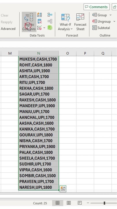 Text To Column Trick In Excel Exceltips Combinedata Dataanalysis Exceltricks Excelgyan