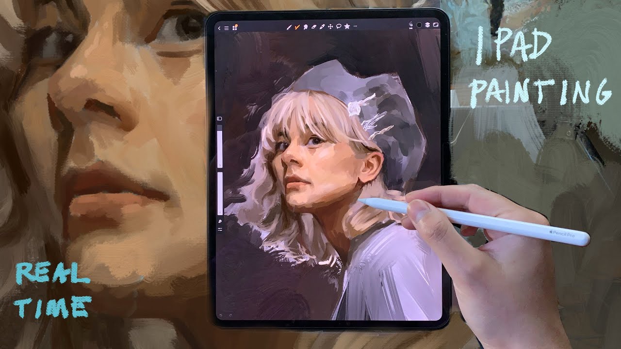 iPad digital painting in real time (ASMR) - YouTube