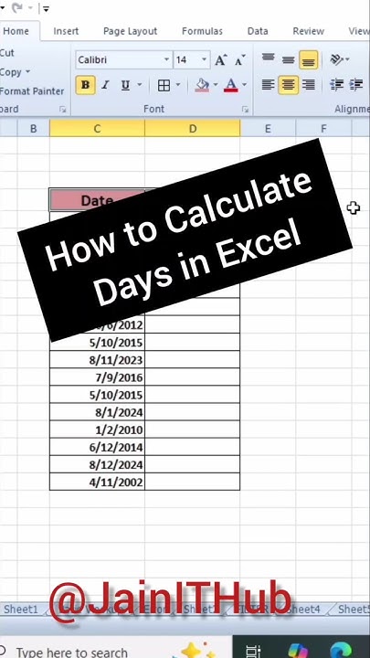How to calculate days in Excel #excel #days - YouTube