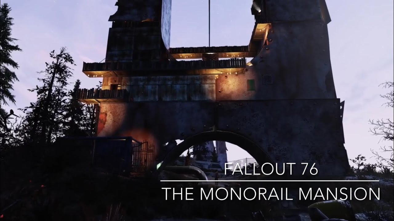 Fallout 76 Camp Build: The Monorail Mansion (not a single inch unused ...