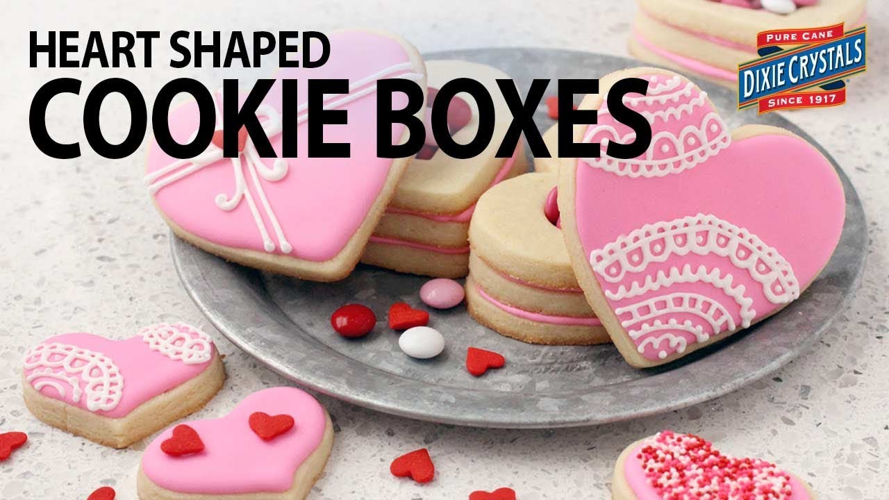 How to Make Heart Shaped Cookie Boxes for Valentine's Day - YouTube
