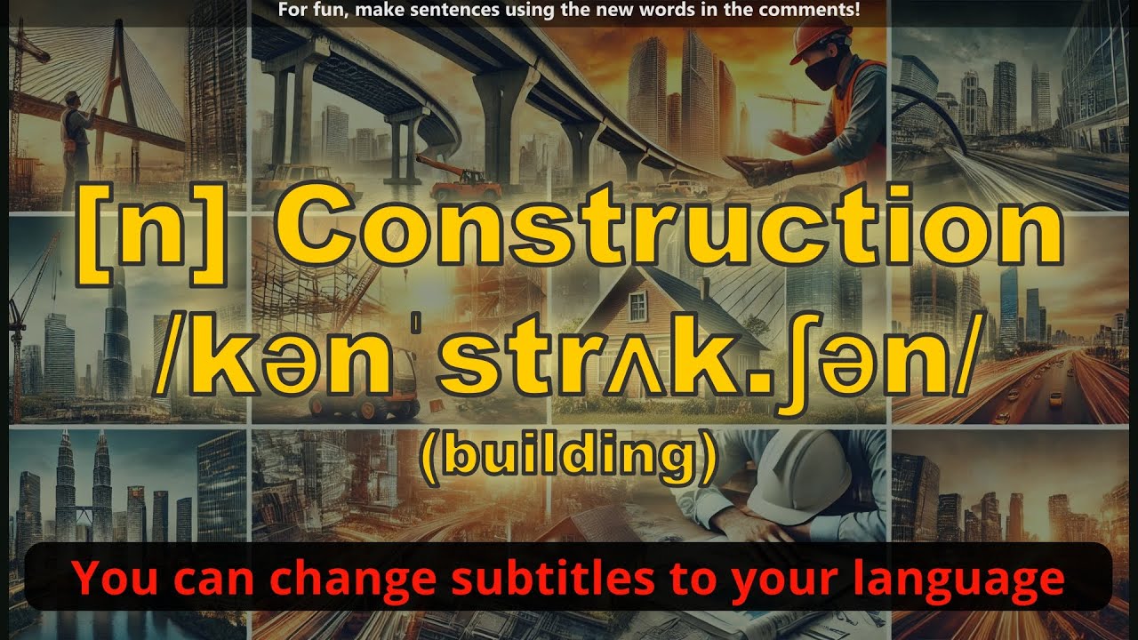 [n] Construction meaning (building, creation) with 5 examples - YouTube