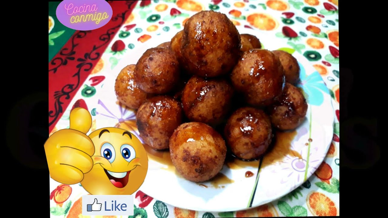 Buñuelos de yuca bañado con miel de panela - YouTube