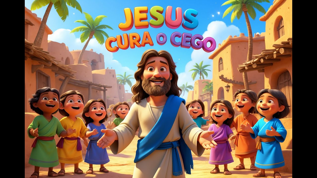 JESUS CURA O CEGO - MÚSICA INFANTIL ANIMADA | HISTÓRIA BÍBLICA PARA ...