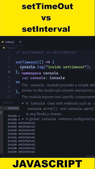 setTimeout vs setInterval function in javascript 🔥 #short #javascript # ... setTimeout vs setInterval function in javascript 🔥 #short #javascript # ...