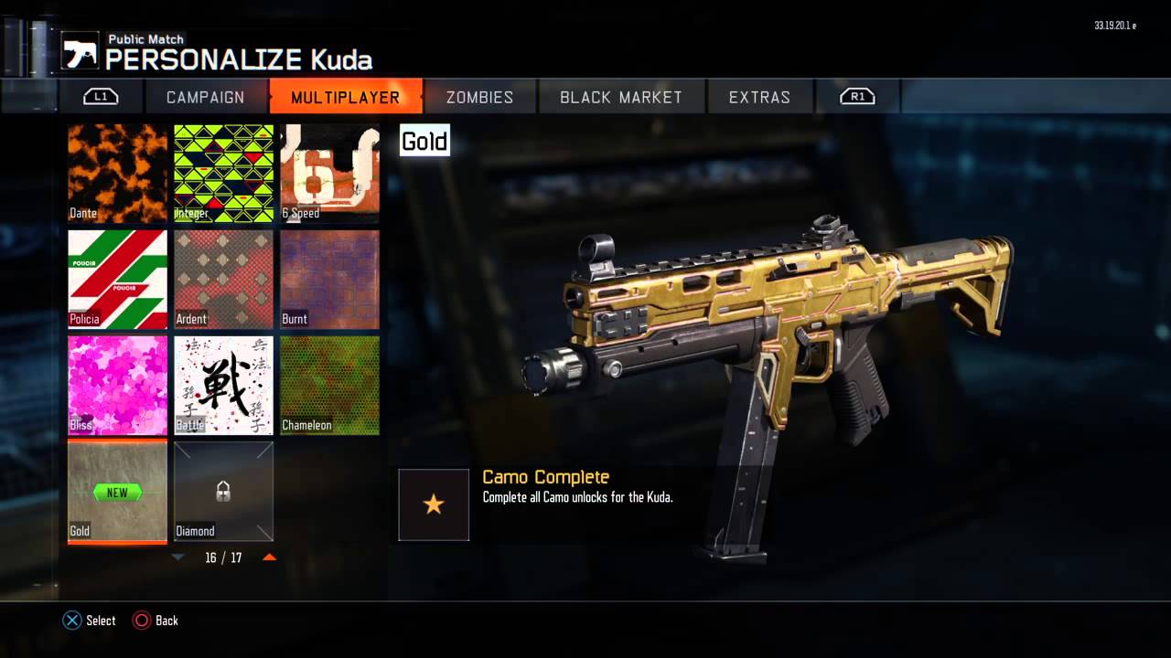 Unlocking Gold Camo BO3 - YouTube