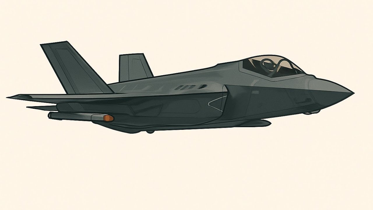 How to draw a warplane step by step — F-35 Lightning II stealth fighter ...