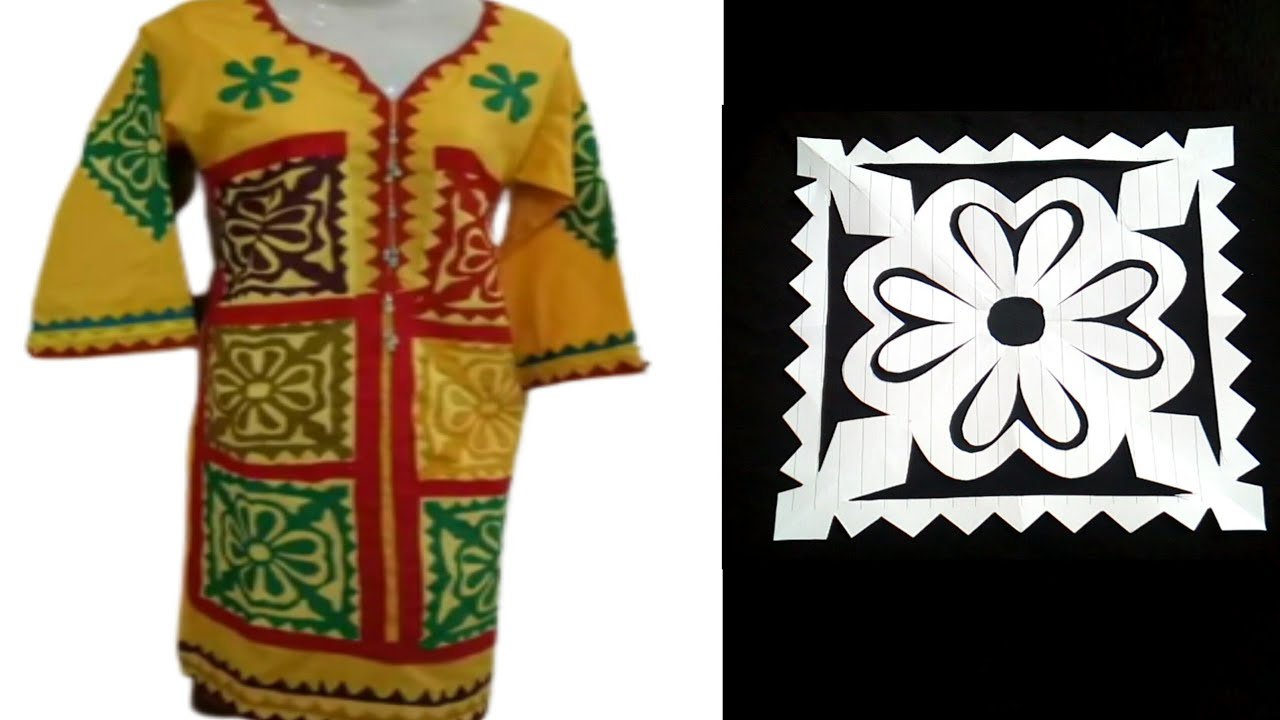 LATEST SINDHI APLIC WORK DESIGNS CUTTING TUTORIAL FOR DRESSES/KURTI ...