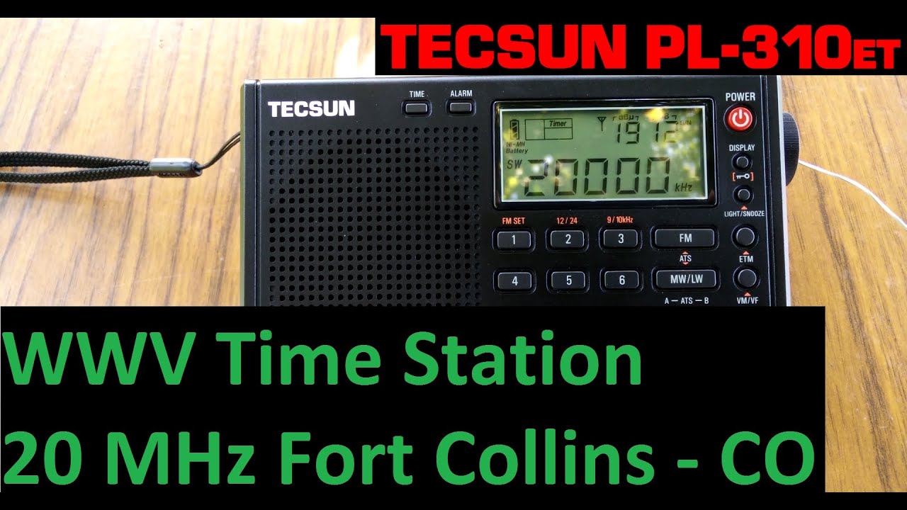 WWV Colorado Time Station 20 MHz received in Portugal - Tecsun PL-310ET ...
