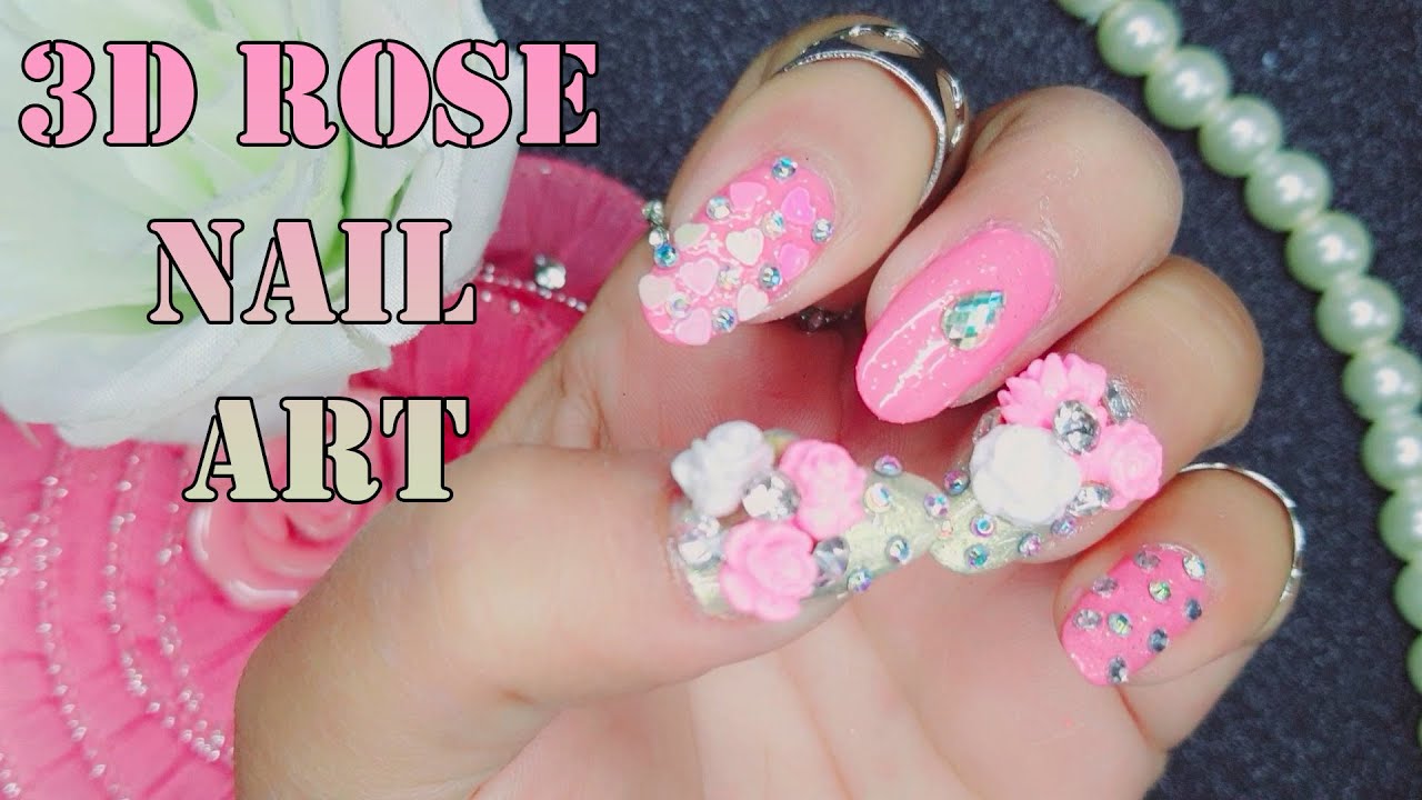 3D Rose Nail Art - YouTube