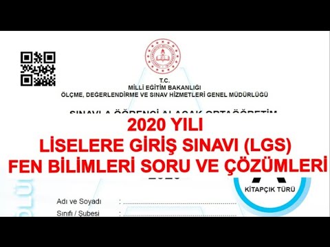 #lgs  2020 LGS Sınavı Fen Bilimleri Çıkmış Sorular ve Çözümleri