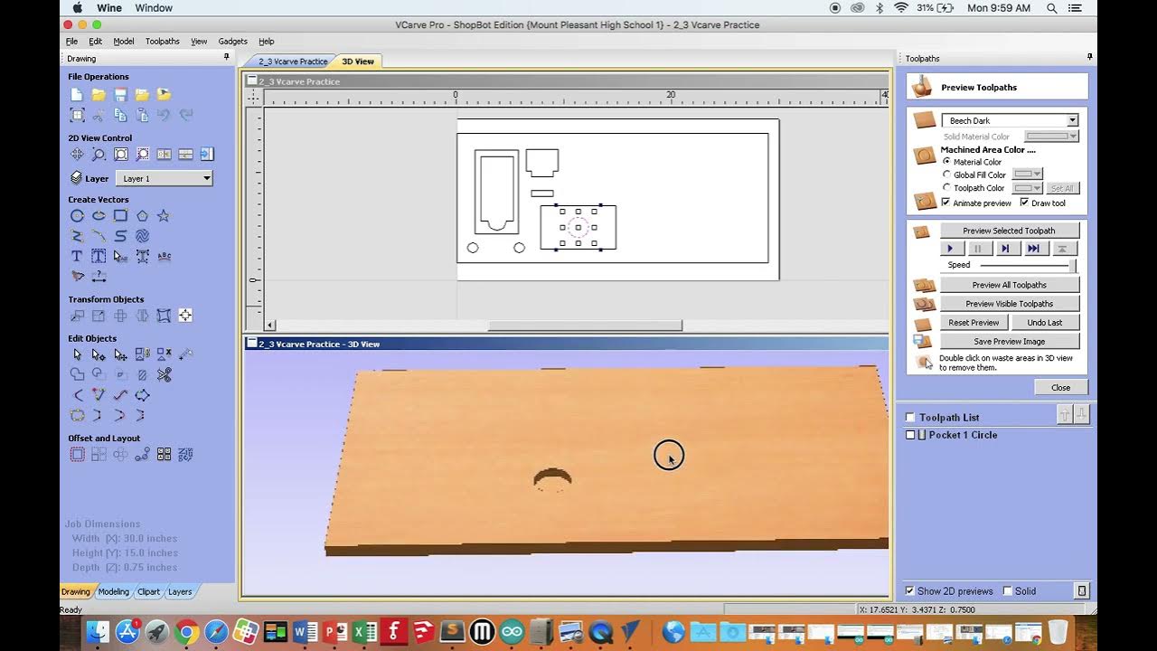 Vcarve - Pocket Toolpaths - YouTube