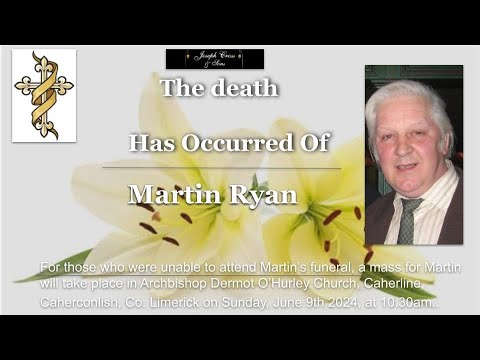 The death has occurred of Martin Ryan Rip. - YouTube