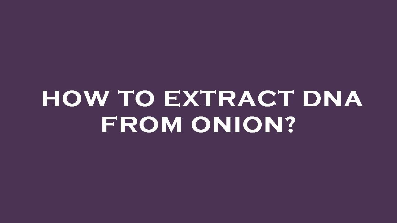 How to extract dna from onion? - YouTube