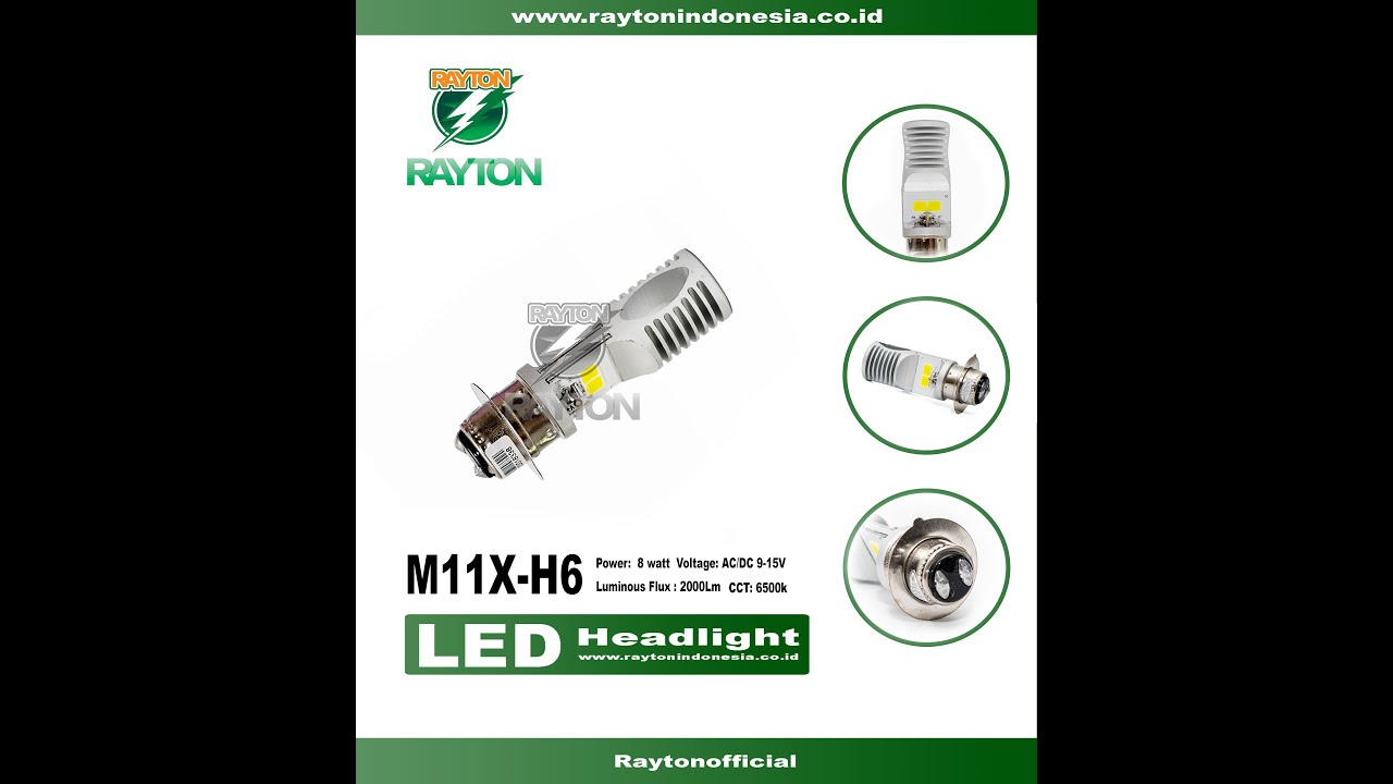 LAMPU LED RAYTON RTD M11X H6/H4 - YouTube
