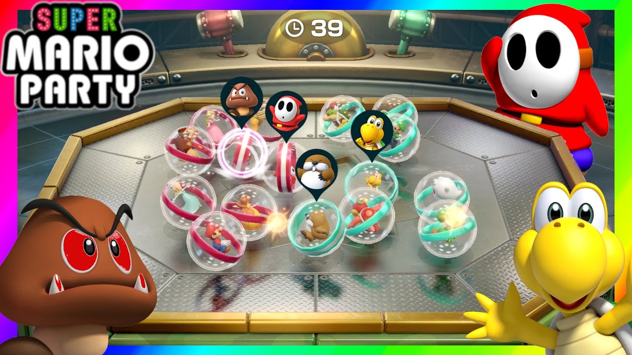 Super Mario Party Minigames Goomba vs Koopa troopa vs Shy Guy vs Monty ...