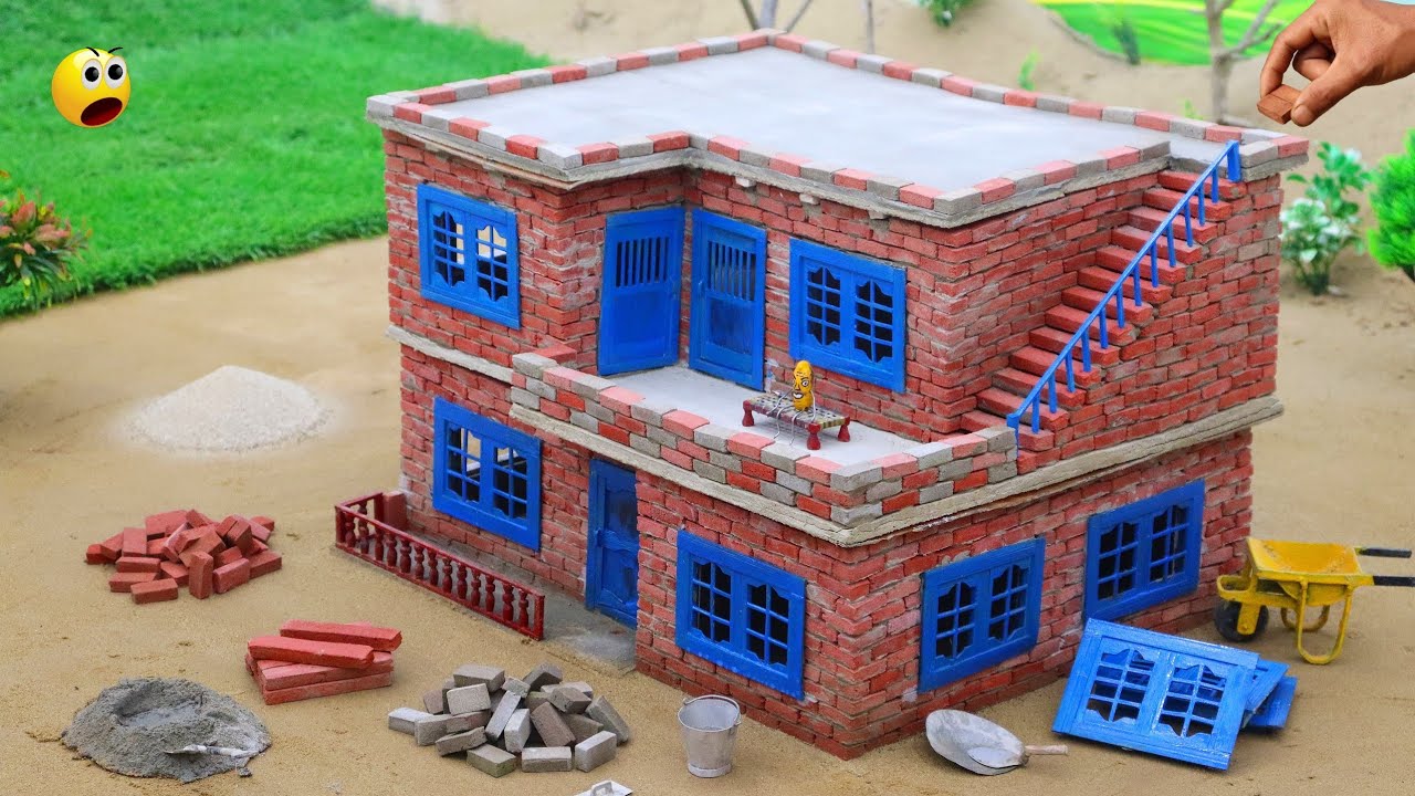 diy mini house making with bricks science project | house construction ...