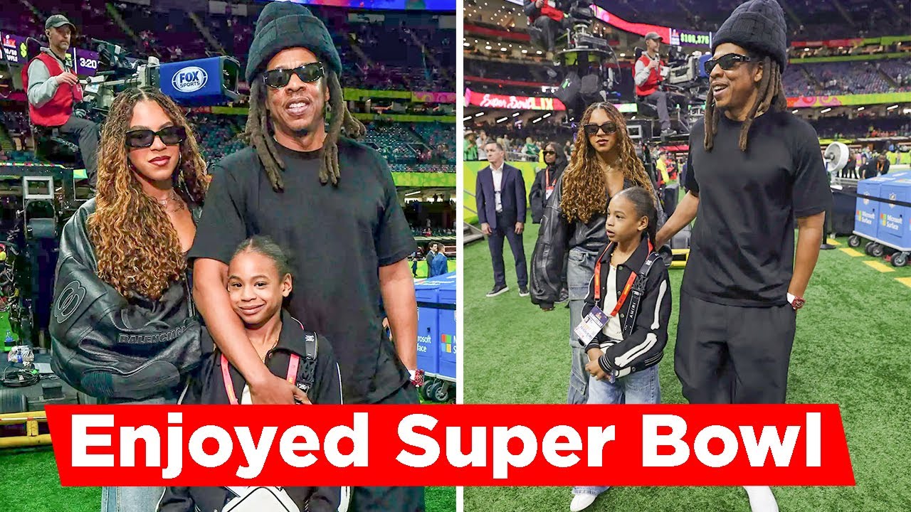 Jay-Z Cute Daughters Blue Ivy and Rumi Enjoyed Super Bowl 2025 - YouTube