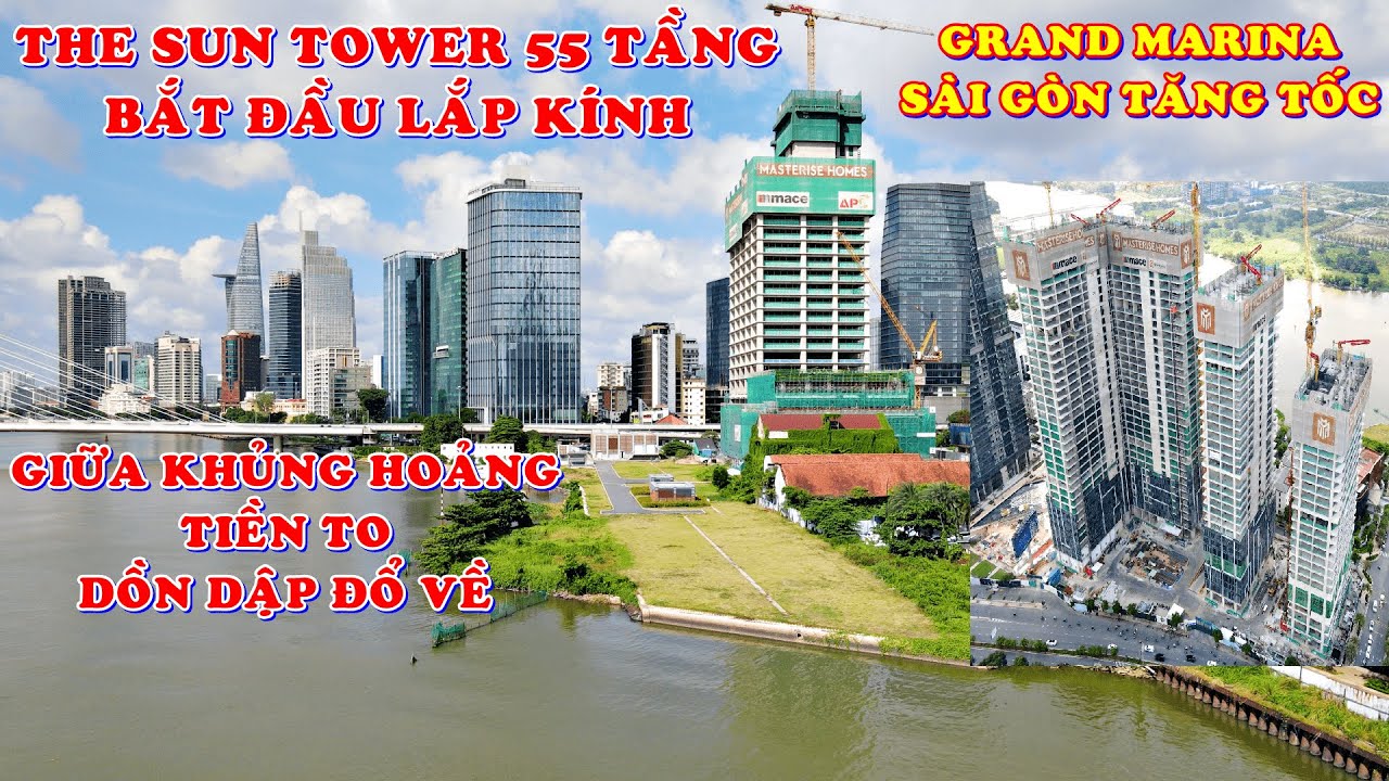 The Sun Tower|Marina Central Tower bắt đầu lắp kính, tiền to dồn dập đổ ...