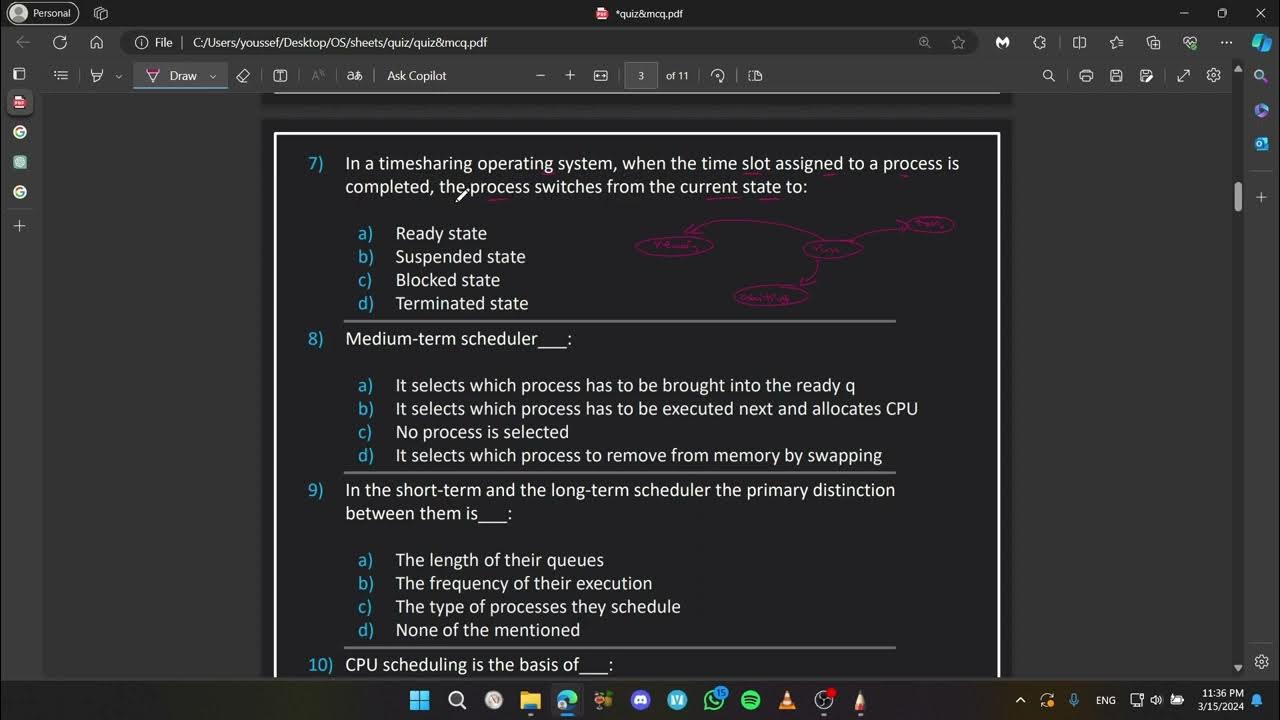 Operating Systems - ch (1 to 5): Quiz solution+ MCQ questions - YouTube