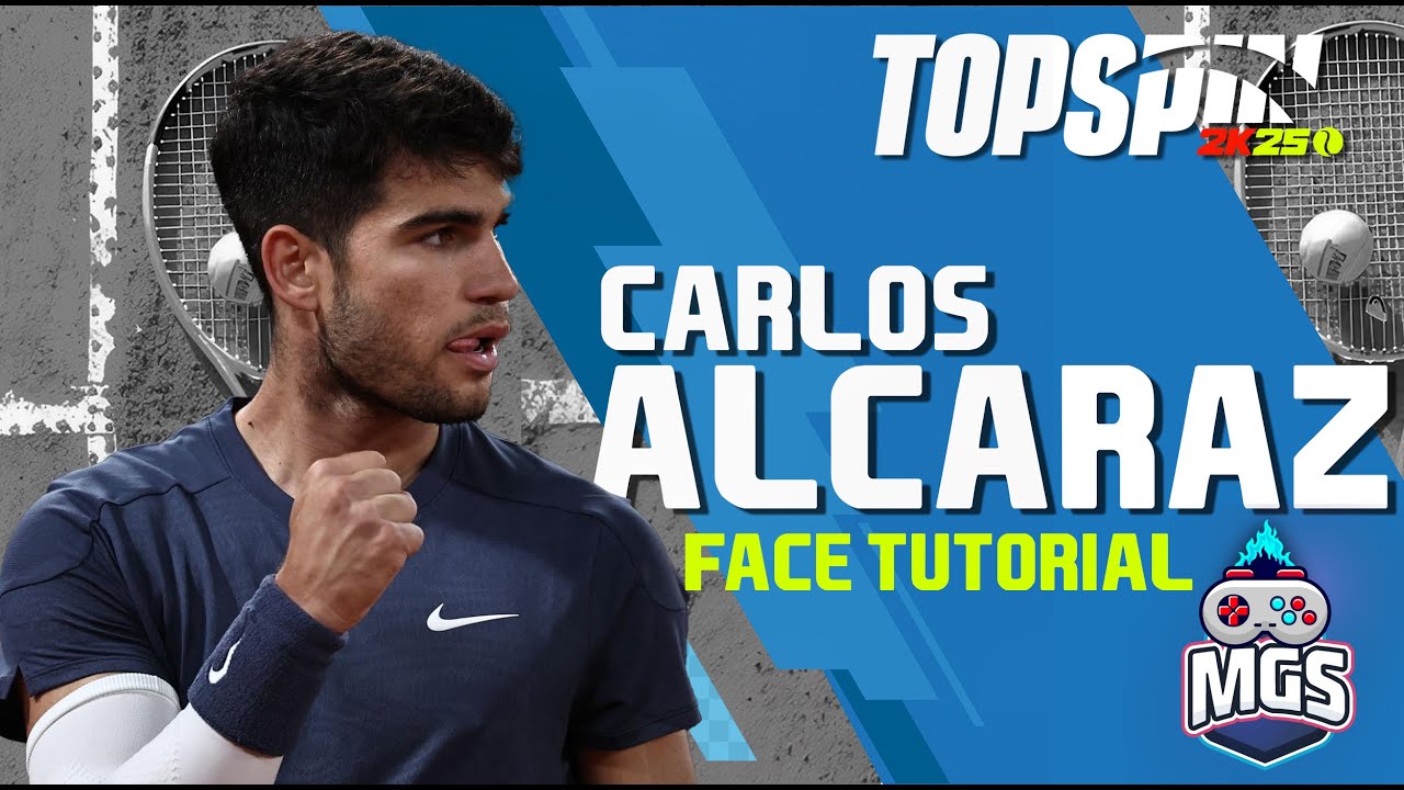 TOP SPIN 2K25 - CARLOS ALCARAZ FACE MY PLAYER FACE CREATION MY CAREER ...