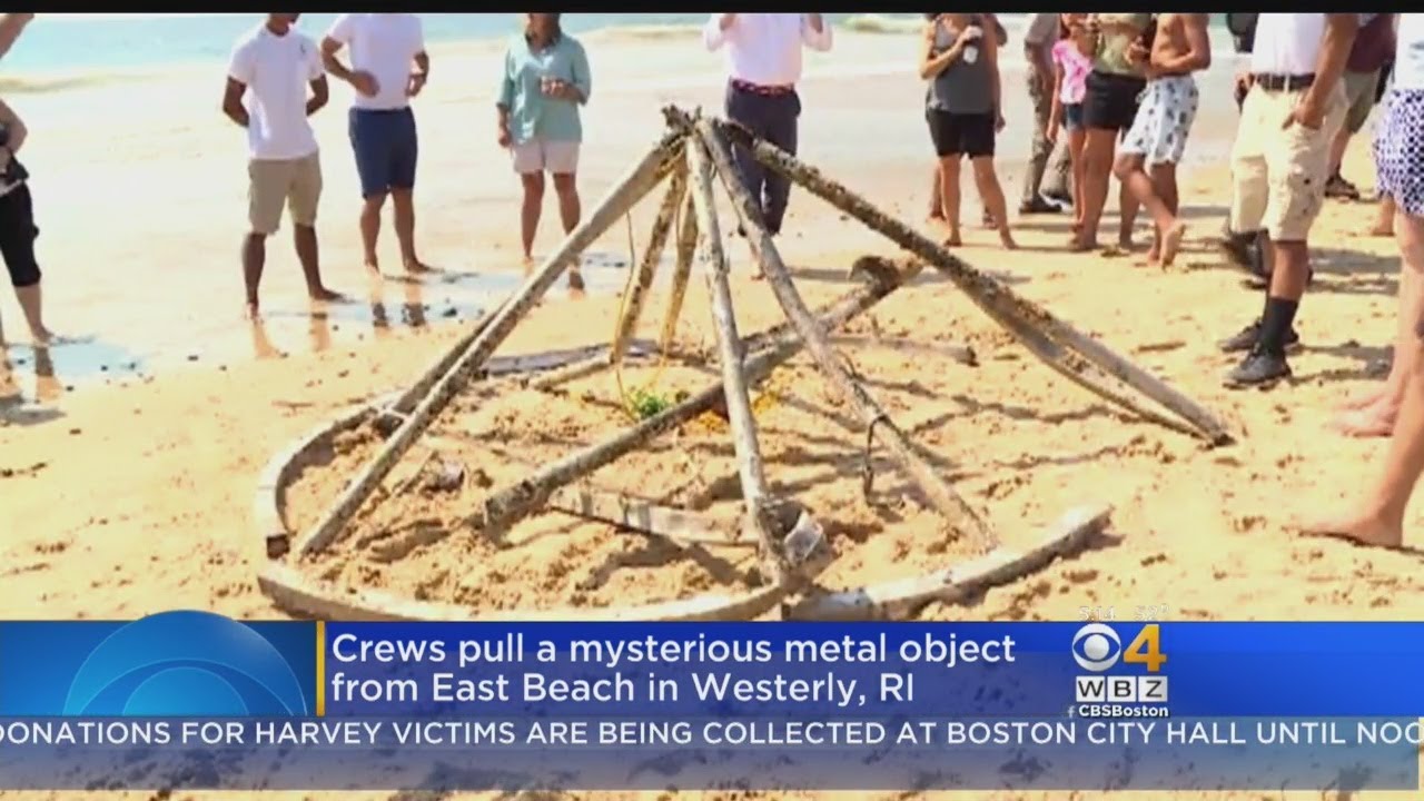Mysterious Metal Object Pulled From Rhode Island Beach - YouTube