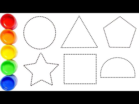Shapes drawing for kids, Learn 2d shapes, colors for toddlers | Preschool Learning part - 125