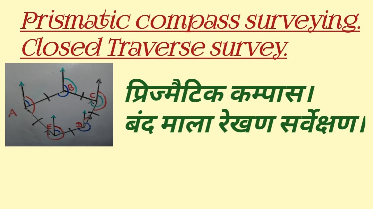 Prismatic compass closed traverse method | प्रिज्मैटिक कम्पास बंद ...