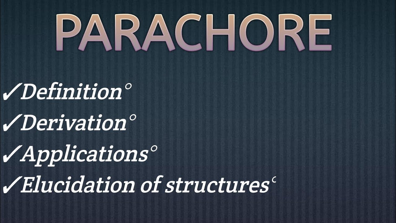 Parachor | Derivation | Applications | Elucidation of Structures - YouTube