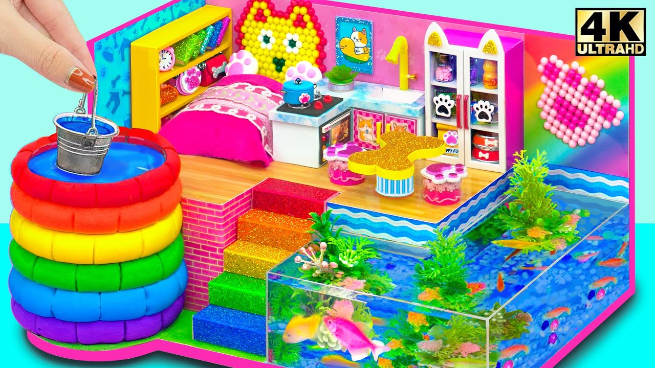 Build Cute Puppy Dog House with Rainbow Wells, Mini Aquarium from ...