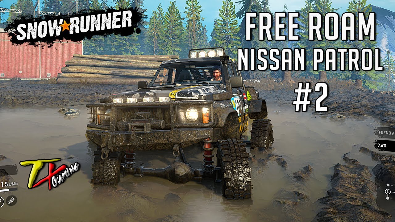 SnowRunner | NISSAN PATROL GQ | MOD | FREE ROAM #2 | Logitech MOMO ...