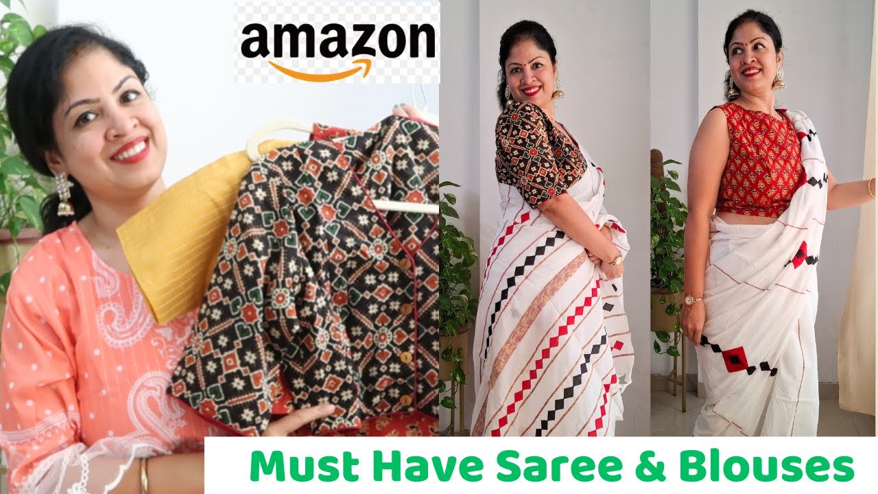 Amazon Haul Amazon Blouse Haul - Festive/Regular Blouse Haul Cotton ...