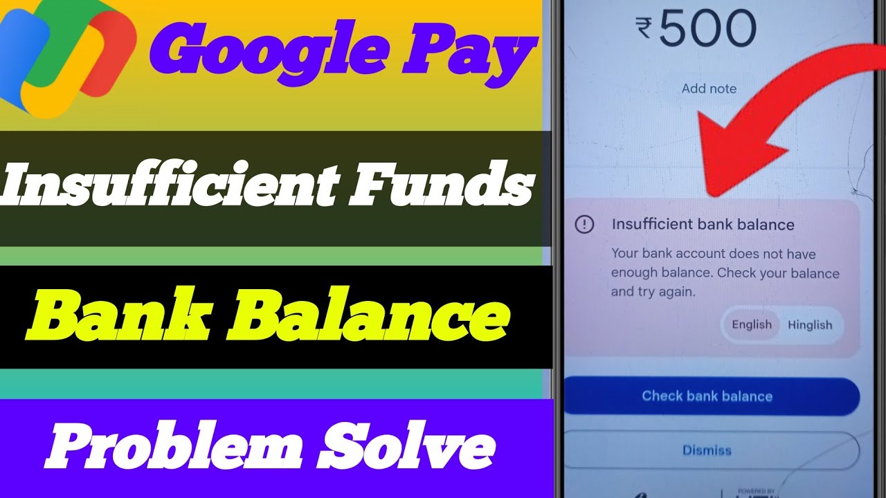 Insufficient bank balance gpay problem solve || Google pay Insufficient ...