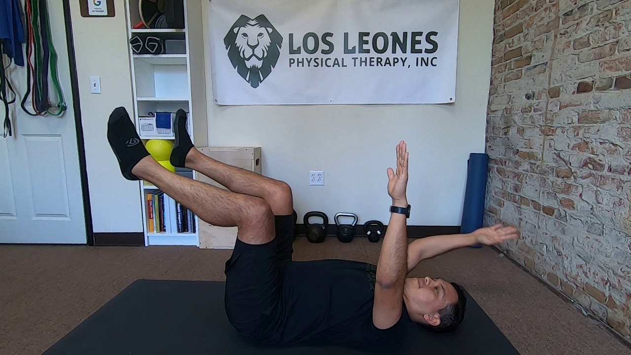 Supine Alt Arms Overhead - YouTube