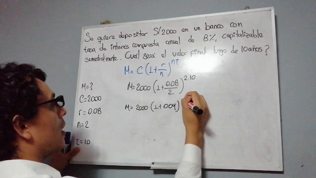 Tarea final función exponencial, interés compuesto. - YouTube