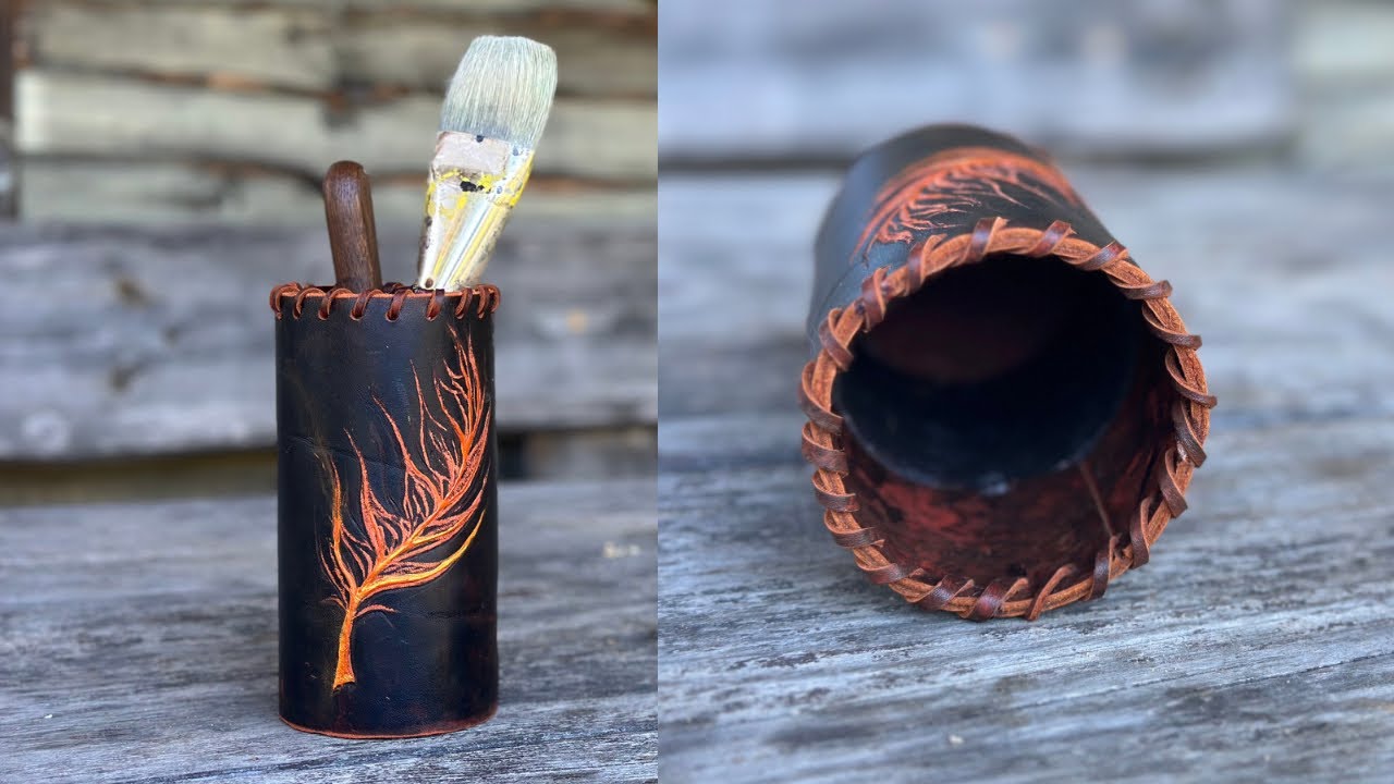 How to make leather storage box from packaging tape rolls. Recycling ...